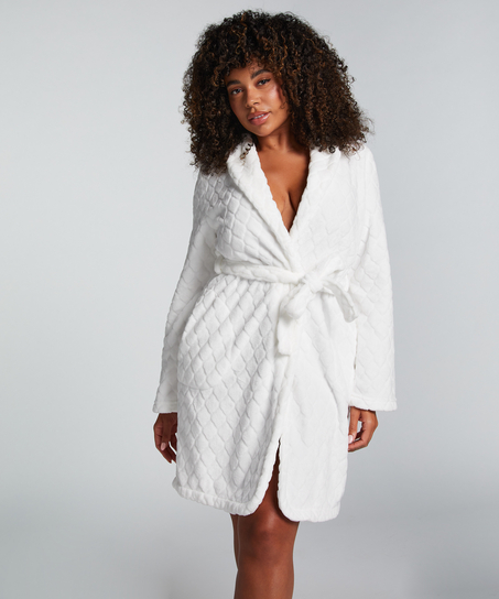 Korte badjas Fleece rib - Badjassen - Hunkemöller