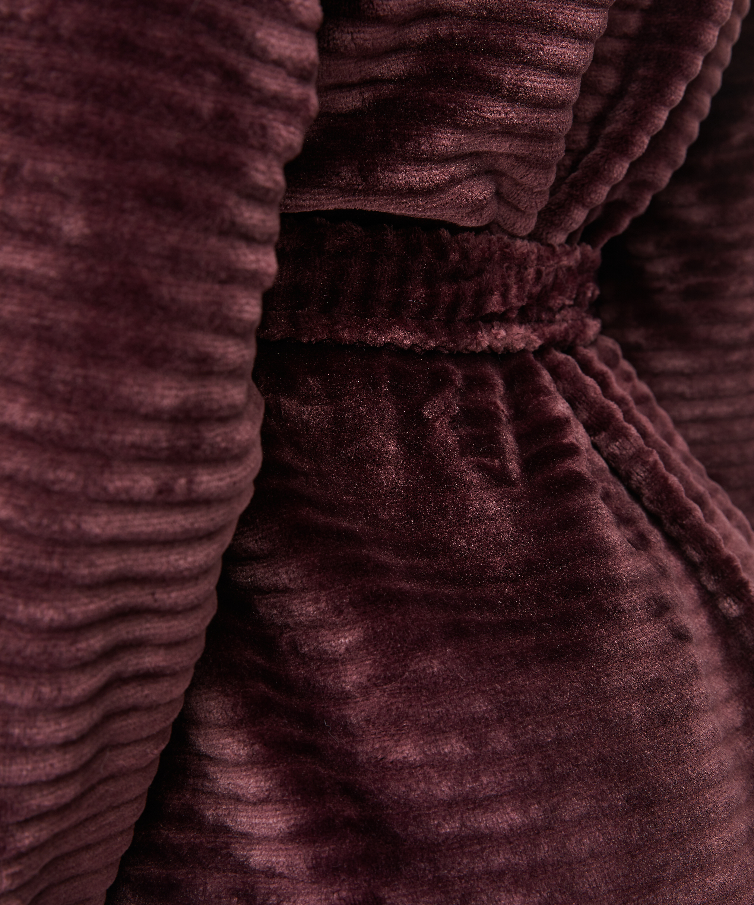 Korte badjas Fleece rib - Badjassen - Hunkemöller