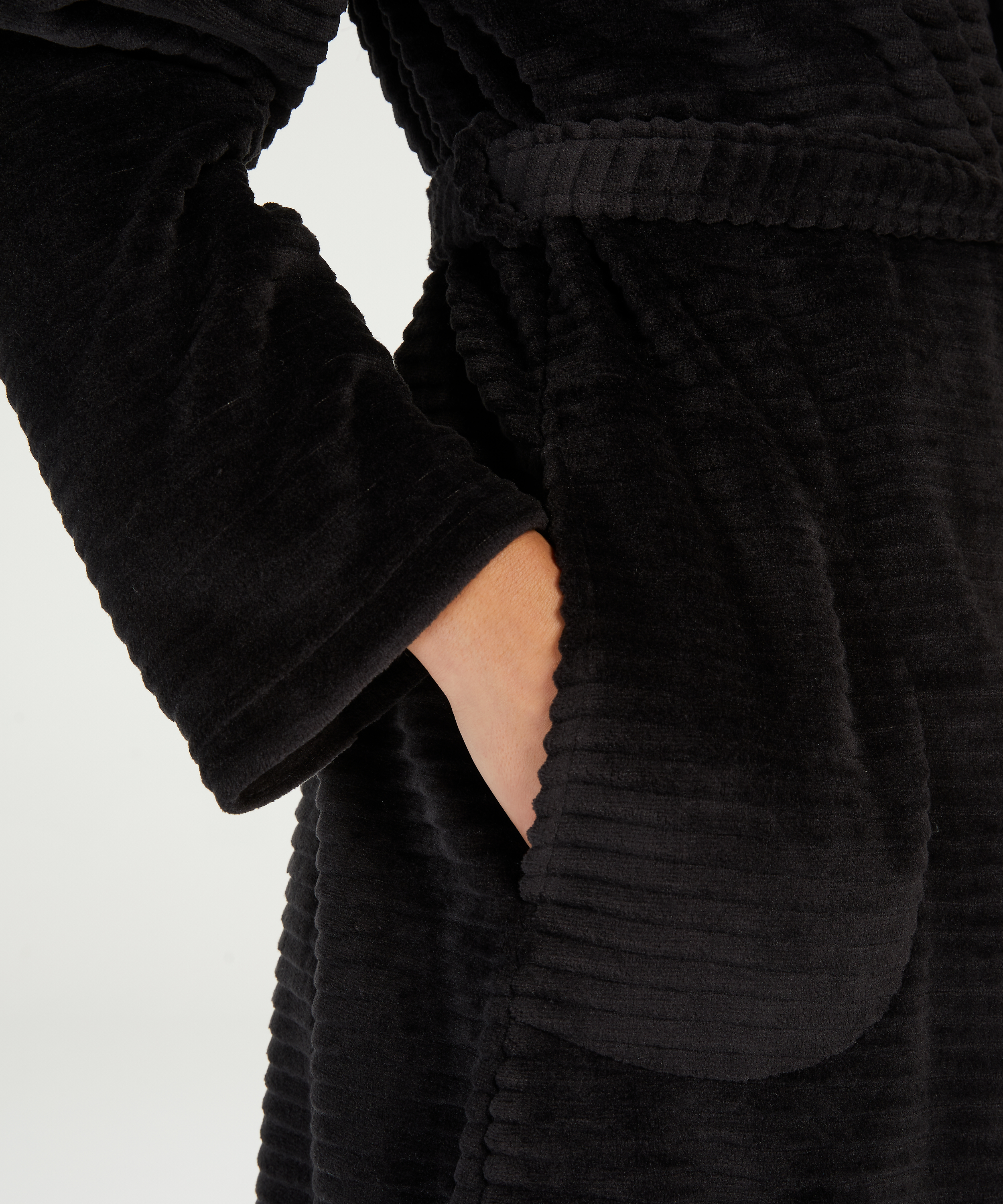 Korte badjas Fleece rib - Badjassen - Hunkemöller